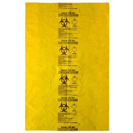 120L Yellow Biohazard Waste Bags, 700x1000x0.05 mm - Vetro Design