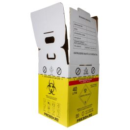 40L Medical Waste Box with Yellow Bag and Red Band - Vetro Design